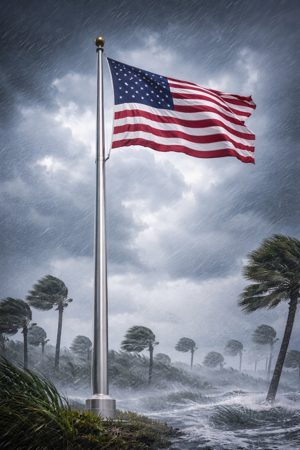 20 ft. Hurricane Severe Weather Aluminum Flag Pole - FREE COMMERCIAL ...